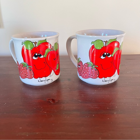 Dining | Vintage Anthropomorphic Fruit Mugs Nancy Lynn | Poshmark